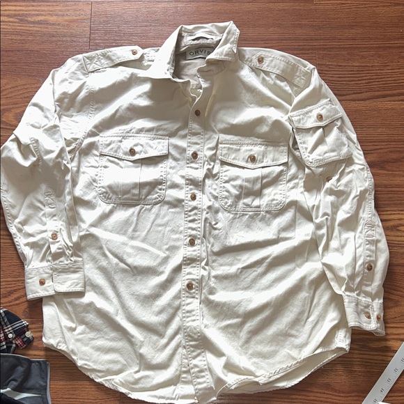 Orvis | Shirts | Vintage Orvis Shirt Mens Large Beige Button Down Heavy ...